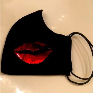 JustForYou | Accessories | Red Lips Sexy Black Face Mask Double Layered ...